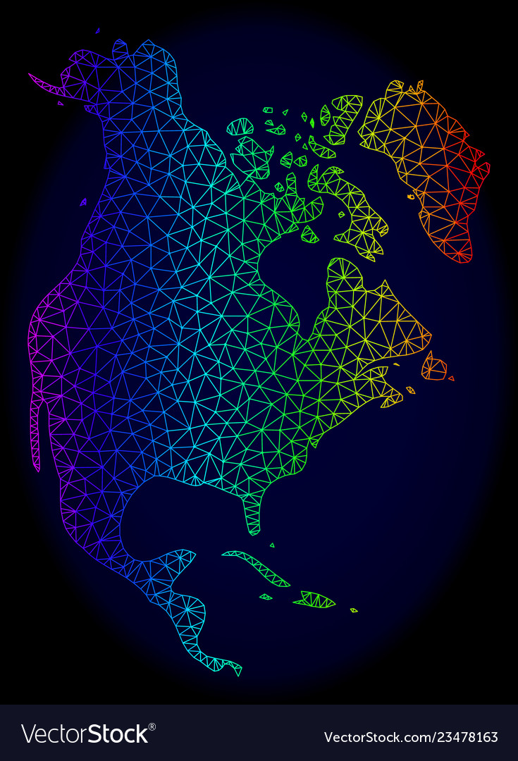 Polygonal Wire Frame Spectrum Mesh Map Royalty Free Vector