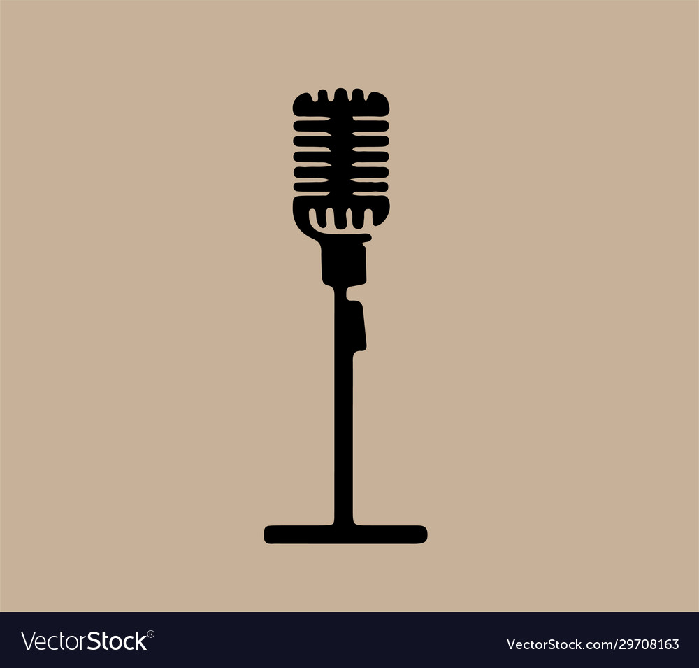 Retro microphone icon isolated on background Vector Image