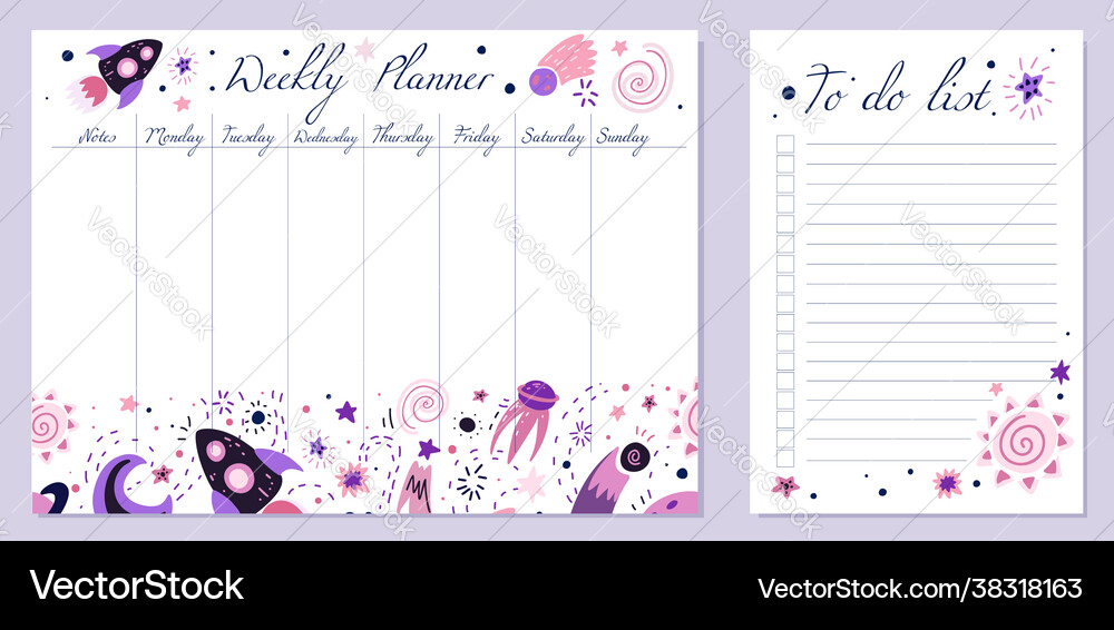 Set day organization templates with child Vector Image