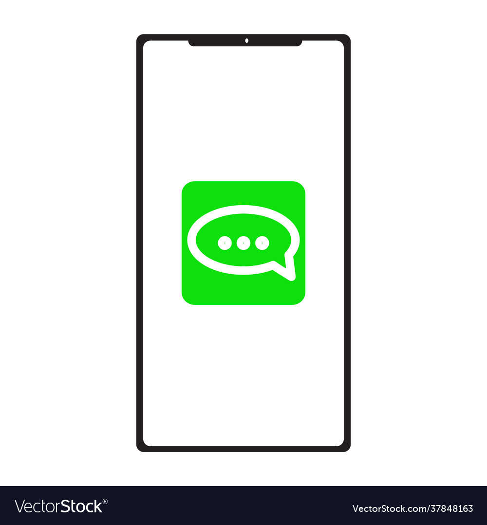 Smartphone message notification icon on white Vector Image