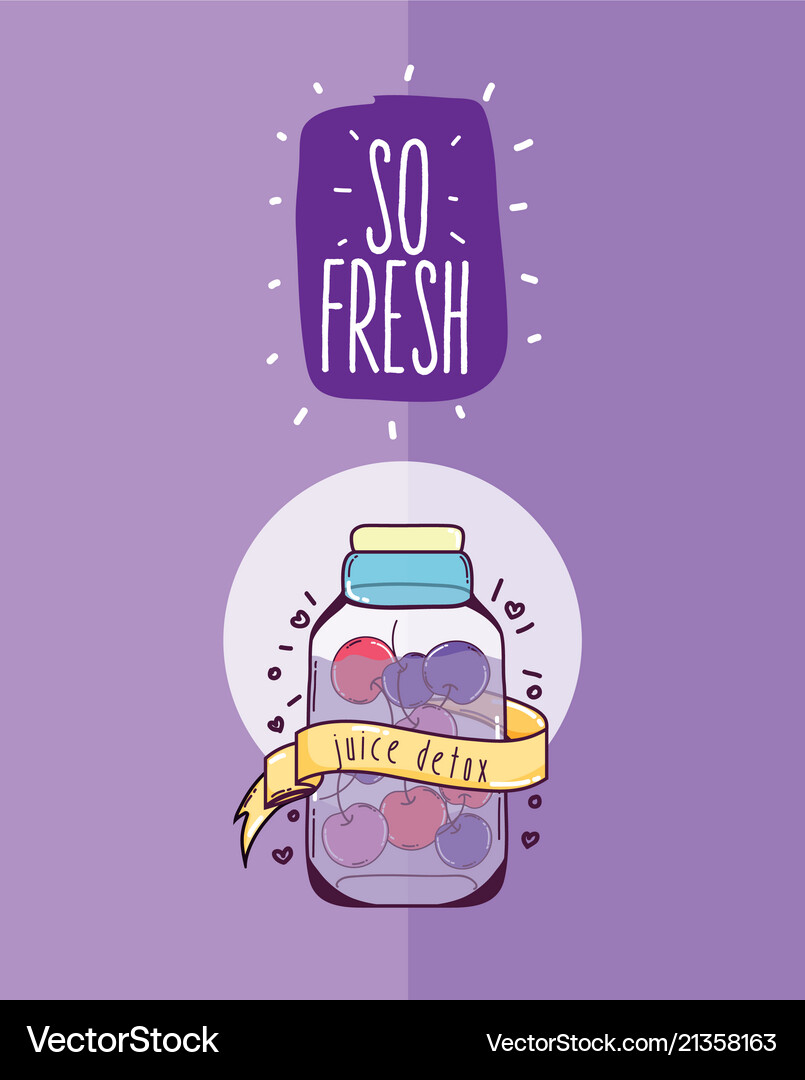 So fresh juice cartoon Royalty Free Vector Image