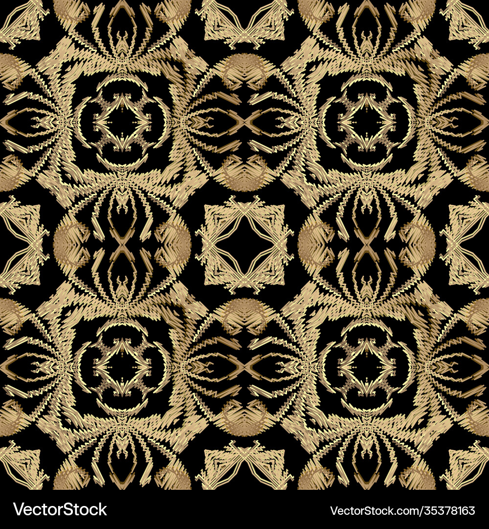 Tapestry floral seamless pattern black ornamental Vector Image
