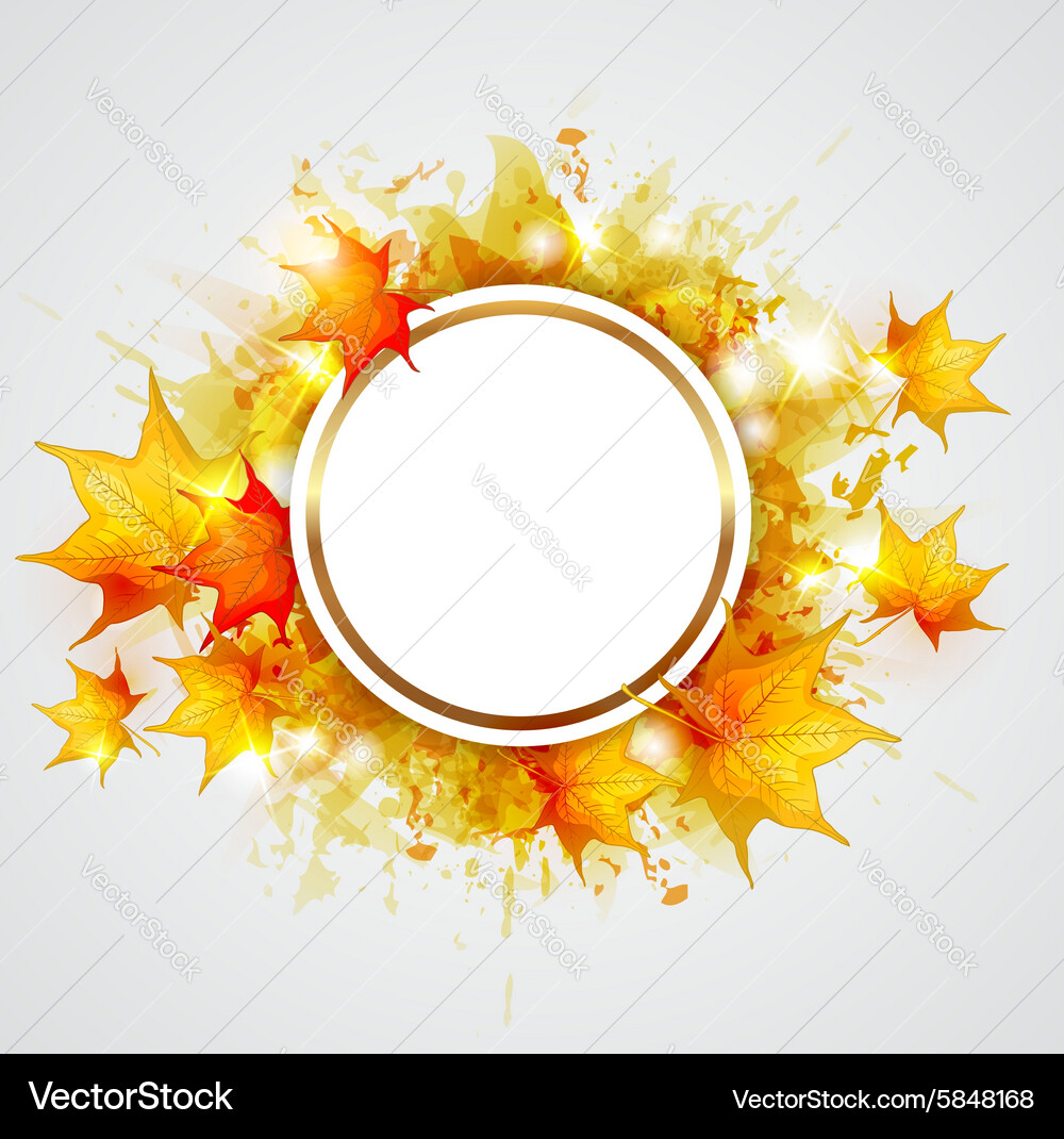 Autumn background with yellow maple leaves Vector Image