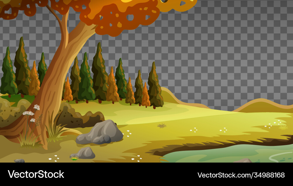 Blank nature scene landscape on transparent Vector Image