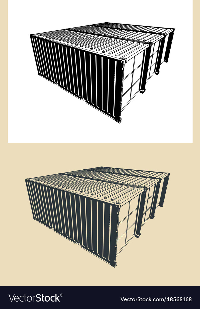 Container modular house Royalty Free Vector Image