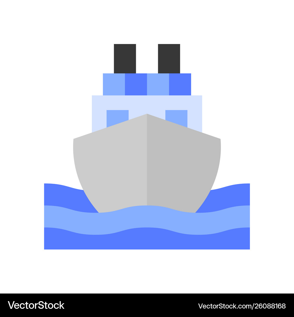 Cruise ship summer party related flat icon Vector Image