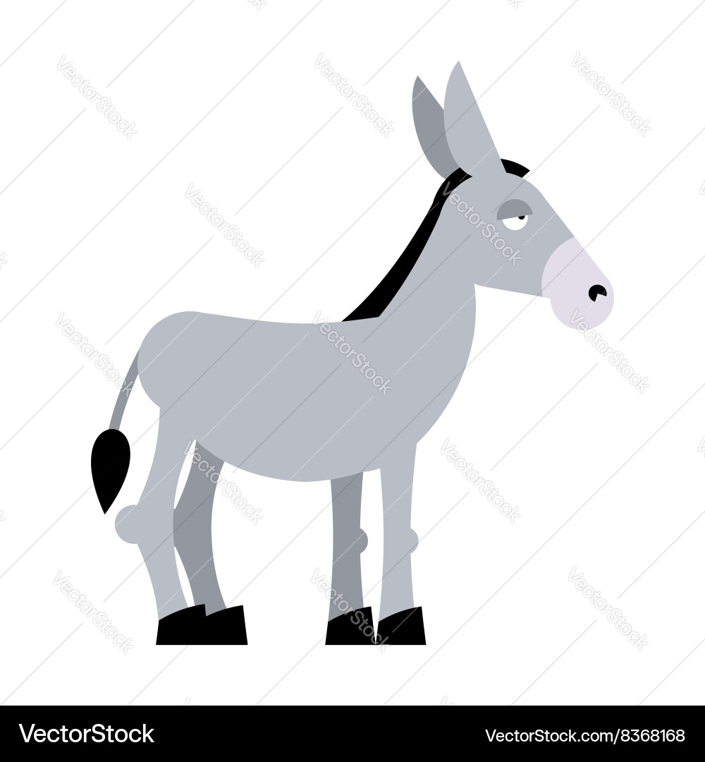 Donkey on white background isolated cartoon Vector Image