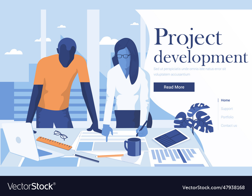 Flat modern design of project development Vector Image Flat modern design of project development Vector Image