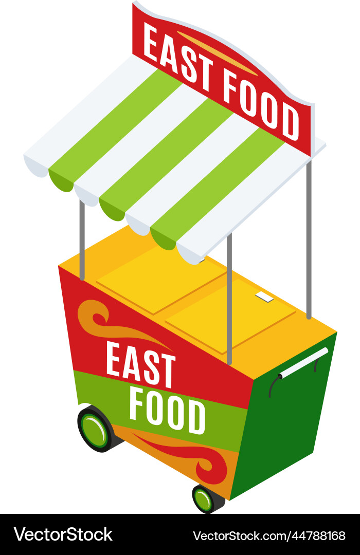 Isometric food cart Royalty Free Vector Image - VectorStock