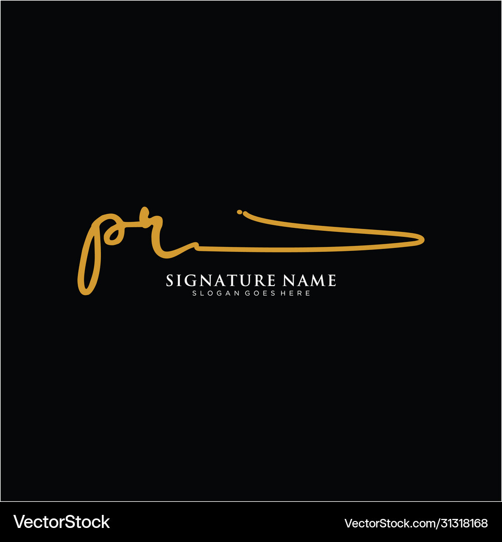 Letter pr signature logo template Royalty Free Vector Image