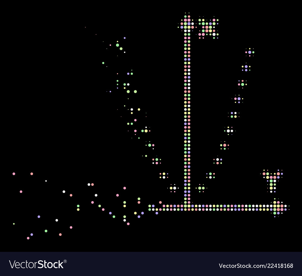 Light damaged pixel halftone dotted parabola plot Vector Image Light damaged pixel halftone dotted parabola plot Vector Image