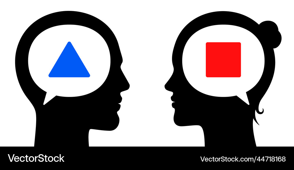 Man and woman communicating with thoughts Vector Image