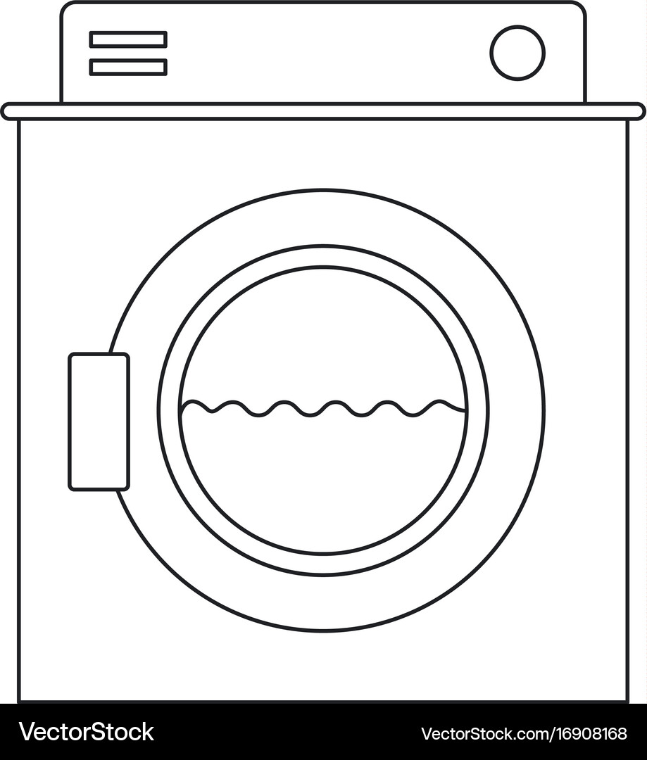 Monochrome silhouette washing machine Royalty Free Vector