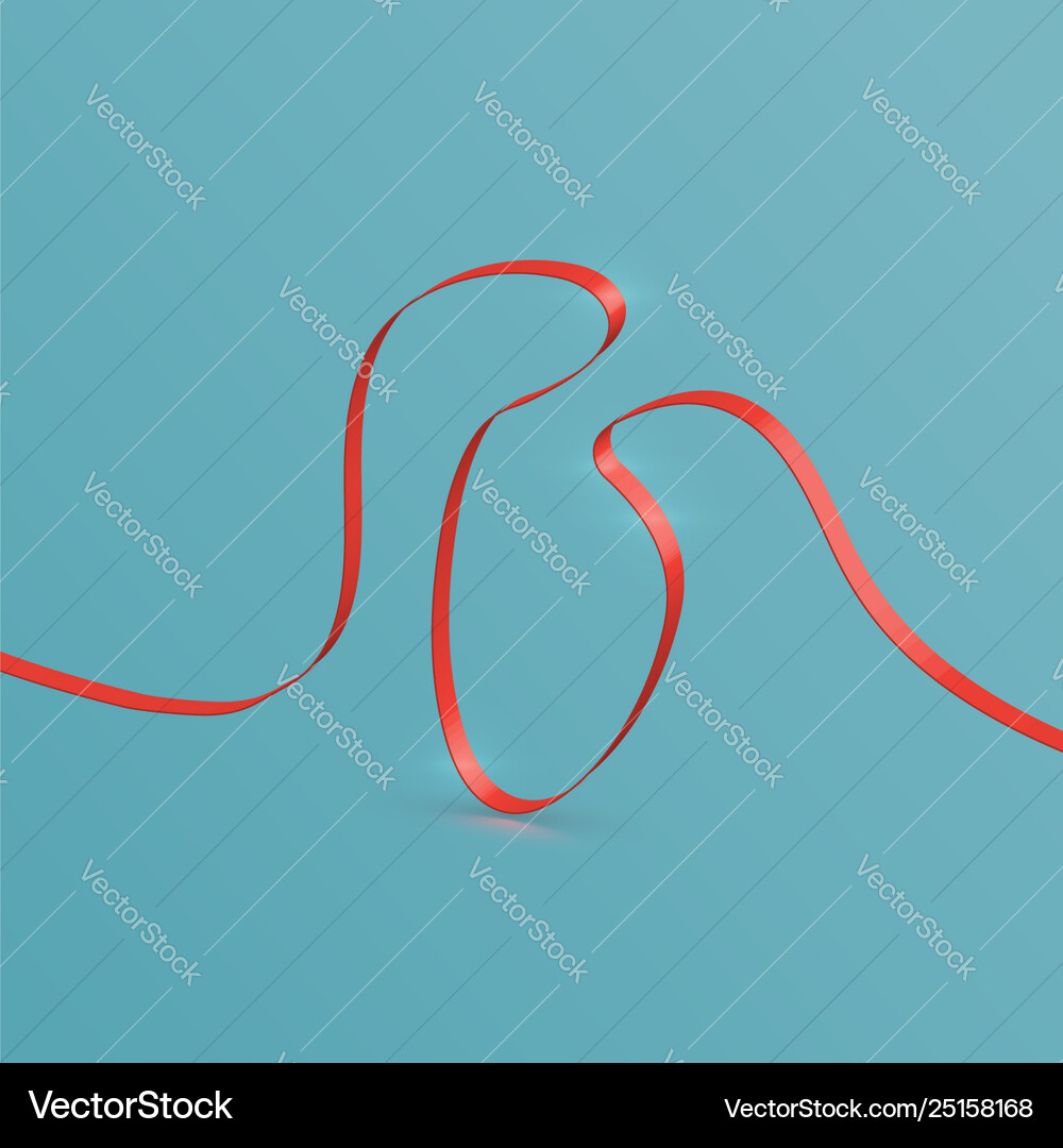 Realistic ribbon font from a typeset Royalty Free Vector