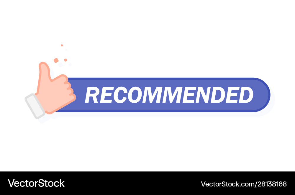 Recommended icon line label recommended with Vector Image
