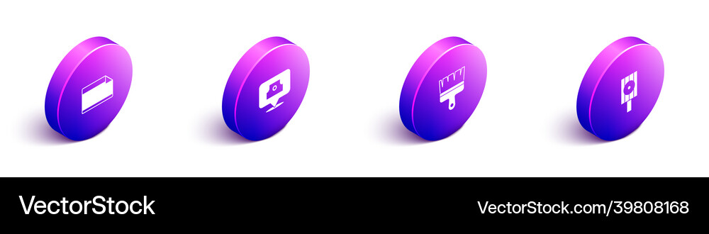 Set isometric paper adhesive sticker spray can Vector Image