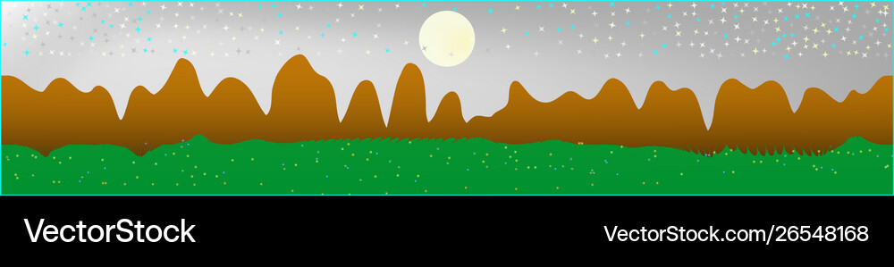 White neutral sky and mountains landscape Vector Image