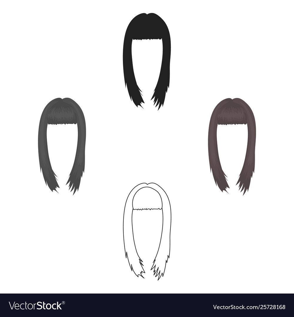 Woman S Hairstyle Icon In Cartoonblack Style Vector Image