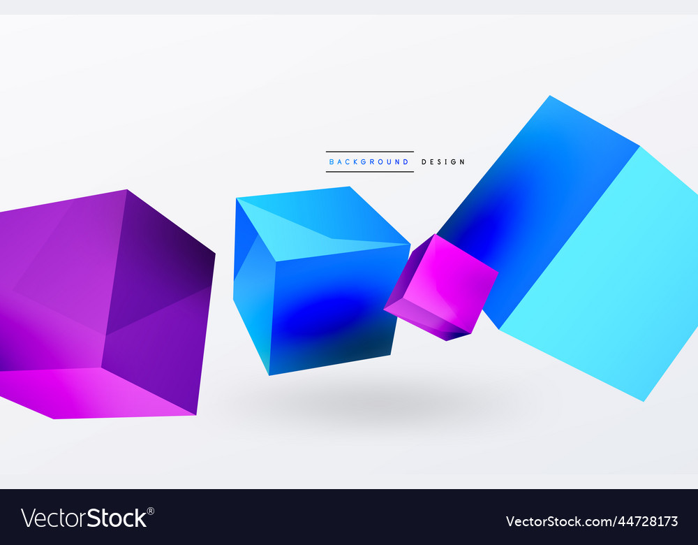 3d cubes abstract background composition Vector Image