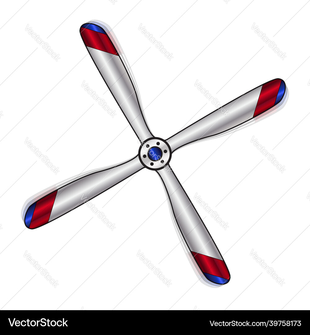 Airplane four blade propellereps Royalty Free Vector Image