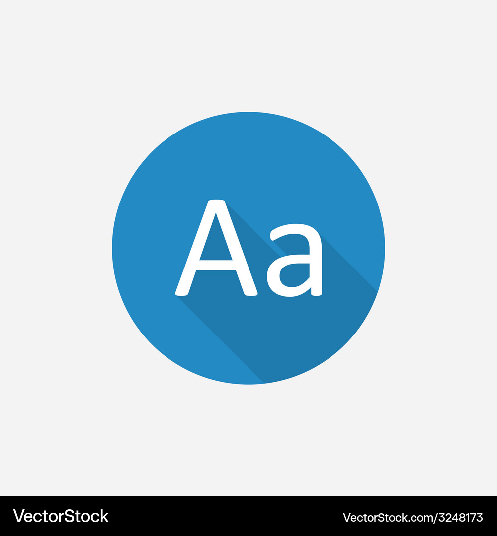 Alphabet Flat Icon with Long Shadow Royalty Free Vector