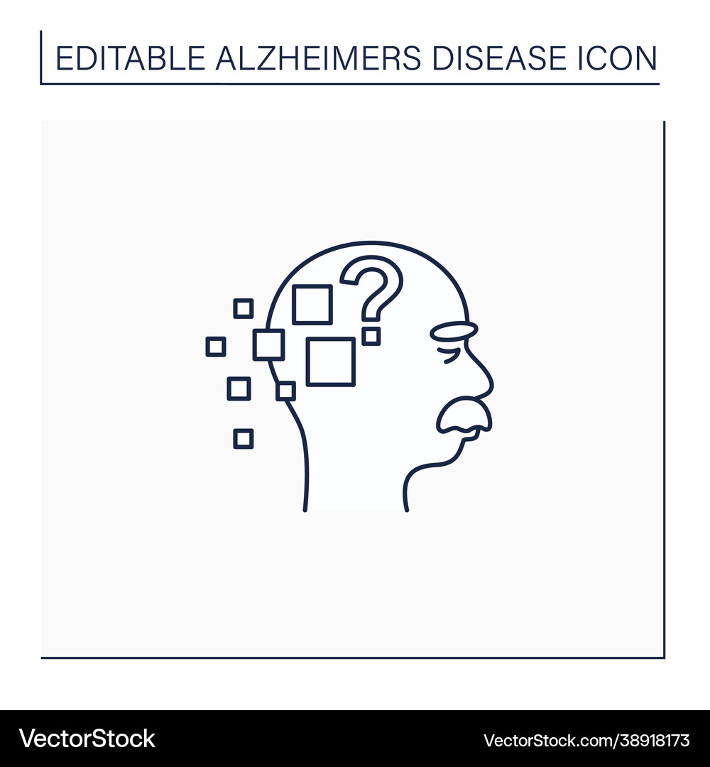 Alzheimer disease line icon Royalty Free Vector Image