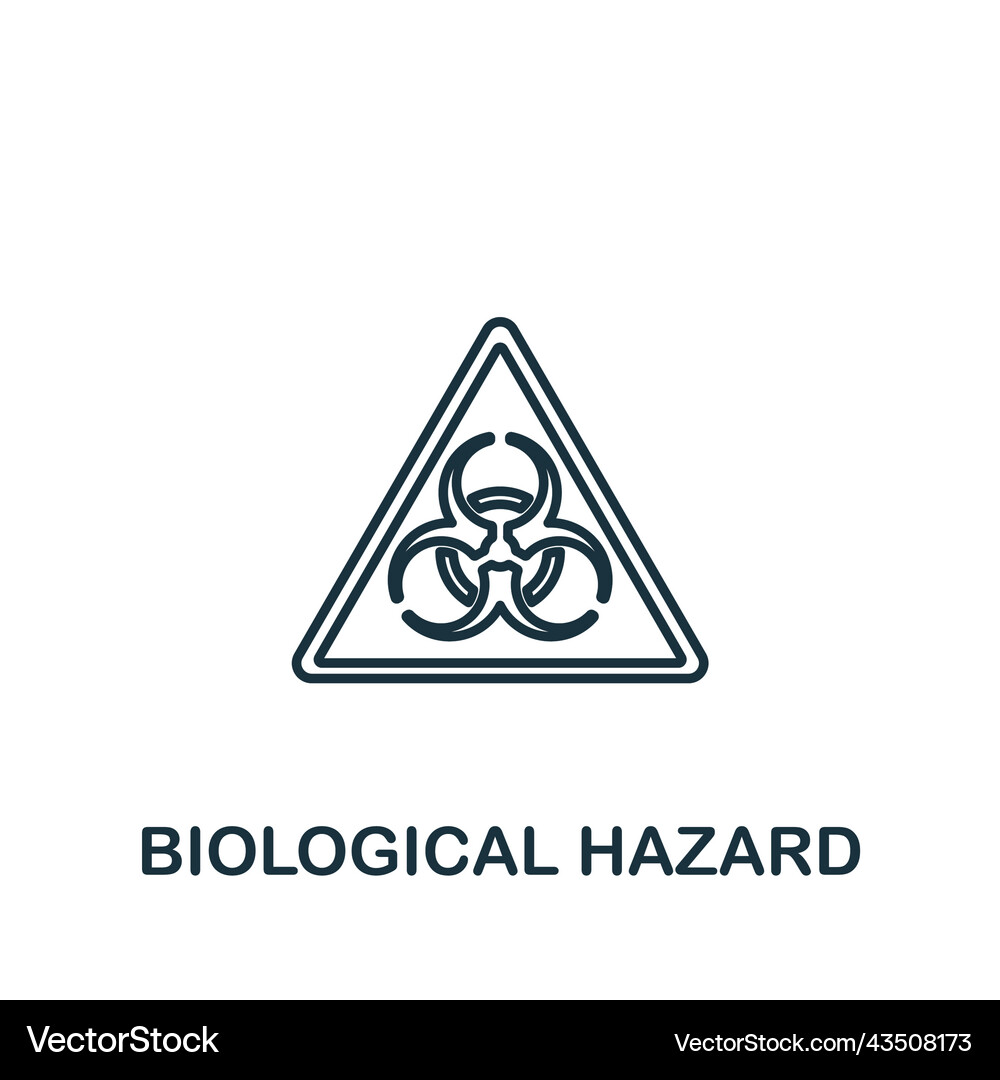 Biological hazard icon monochrome simple Vector Image