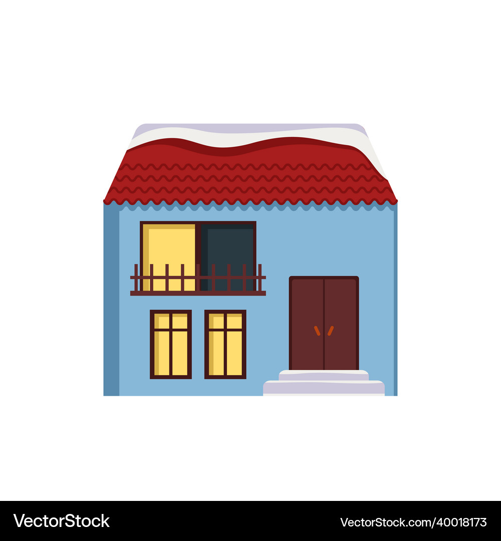 Bright decorative winter house in snow Royalty Free Vector