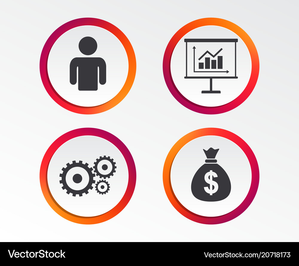 Business signs human and presentation board Vector Image