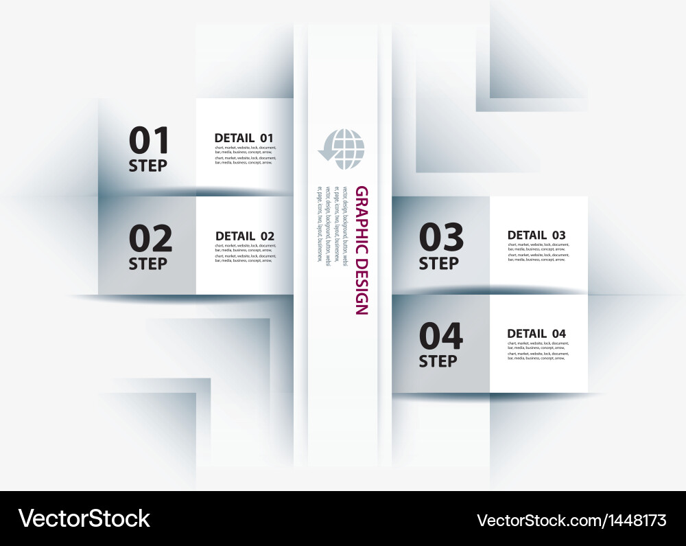 Business step paper lines and numbers Royalty Free Vector