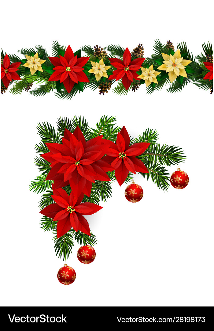 Christmas border decoration collection Royalty Free Vector