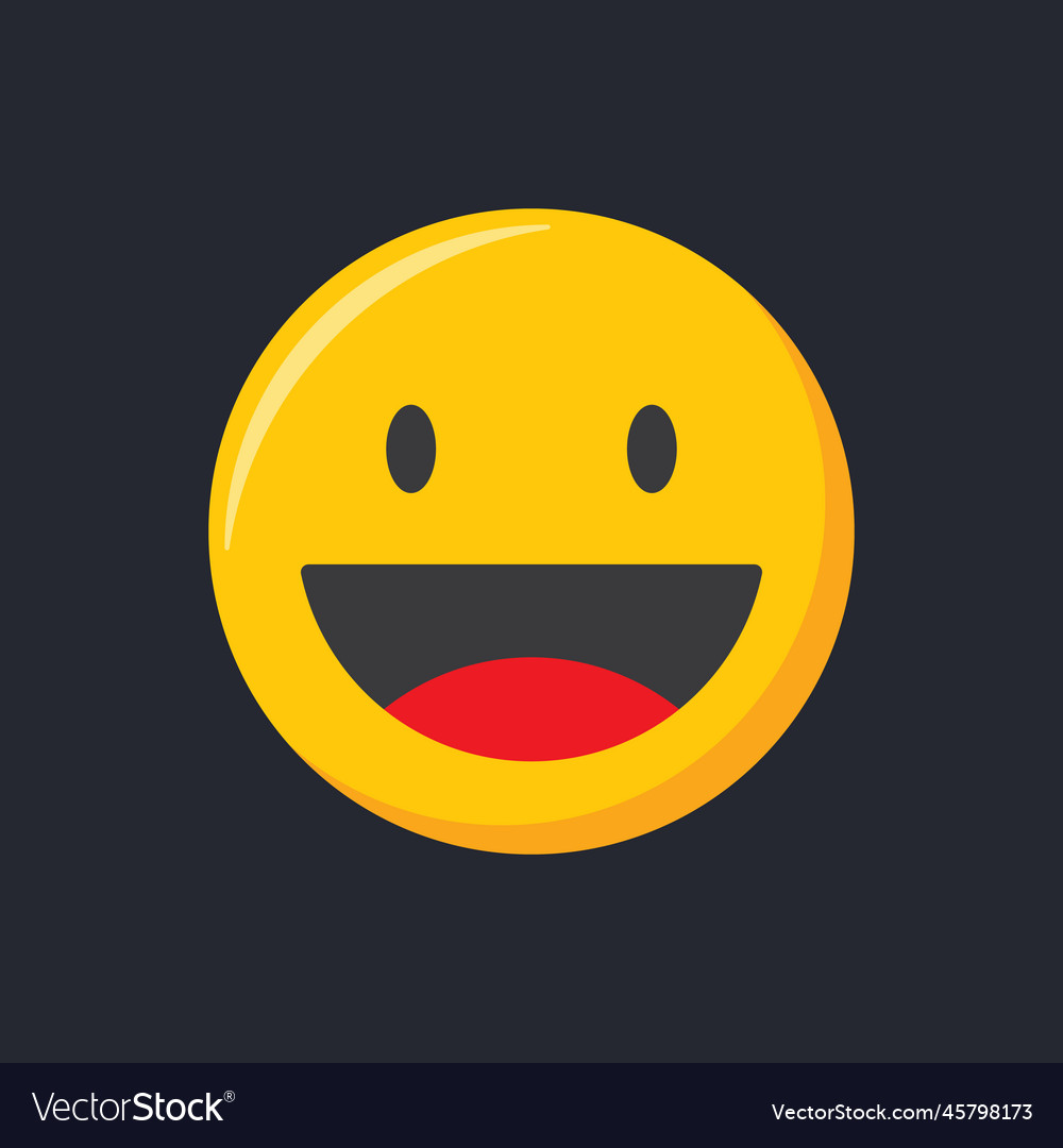 Emoji icon happy and smiling emoticon Royalty Free Vector