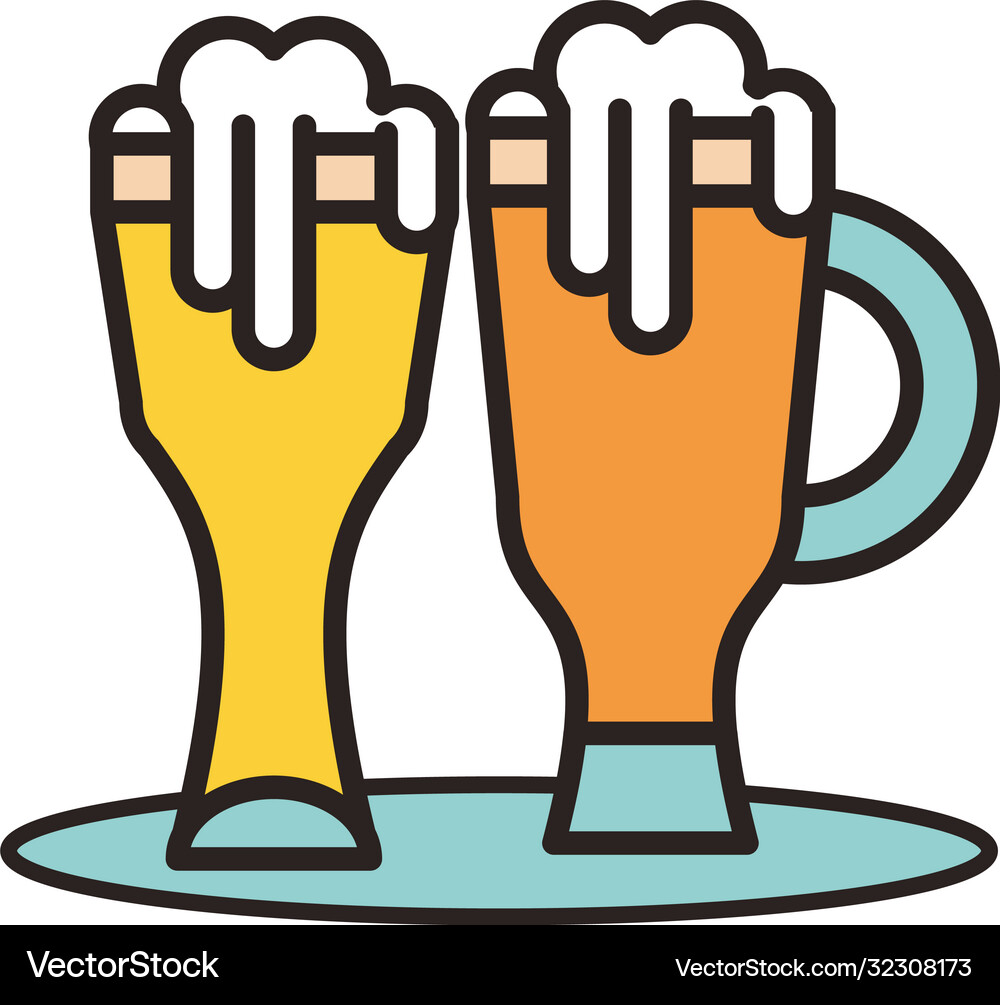 Fresh beers jars isolated icons Royalty Free Vector Image