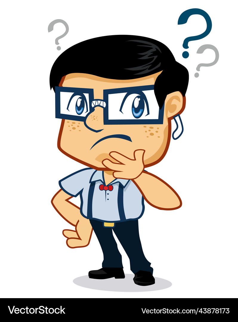 Geek boy mascot cartoon Royalty Free Vector Image