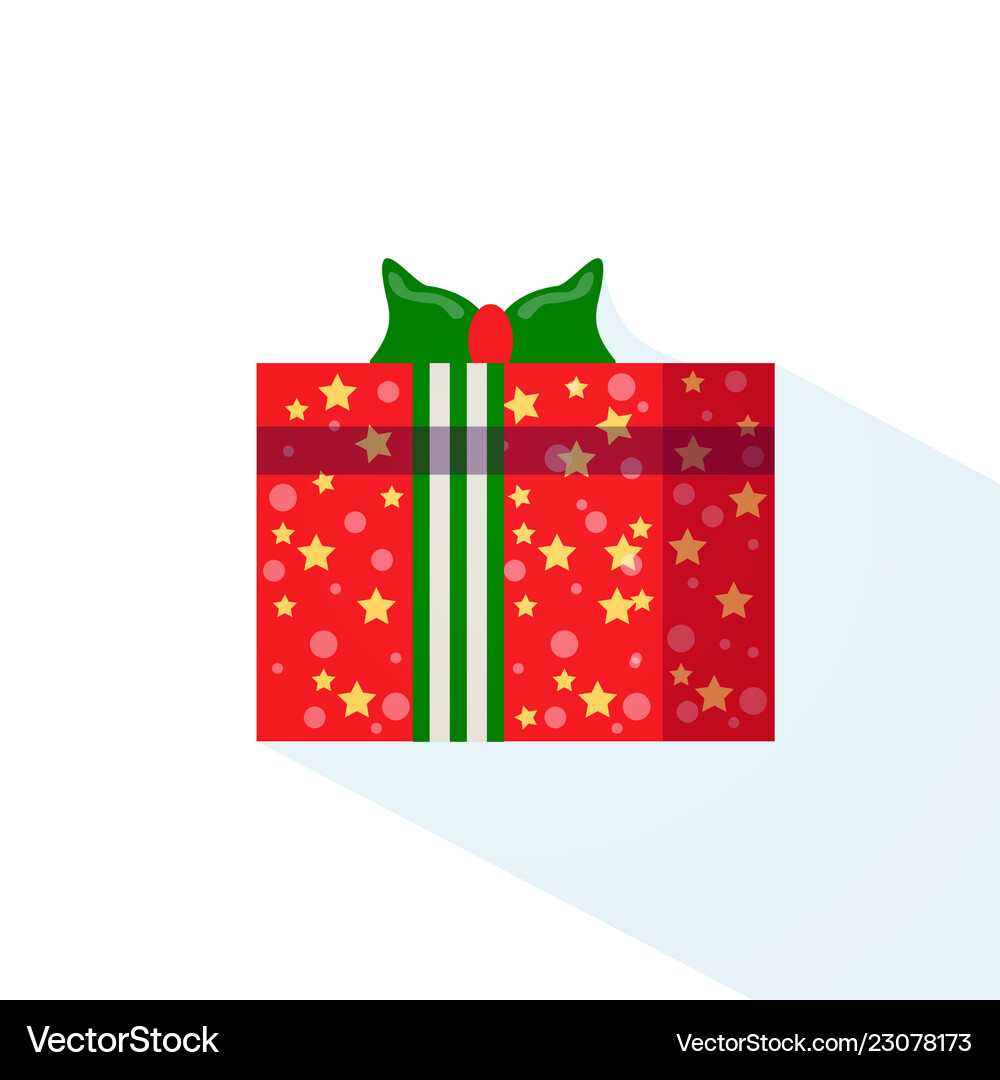 Gift box wrapped ribbon holiday present isolated Vector Image