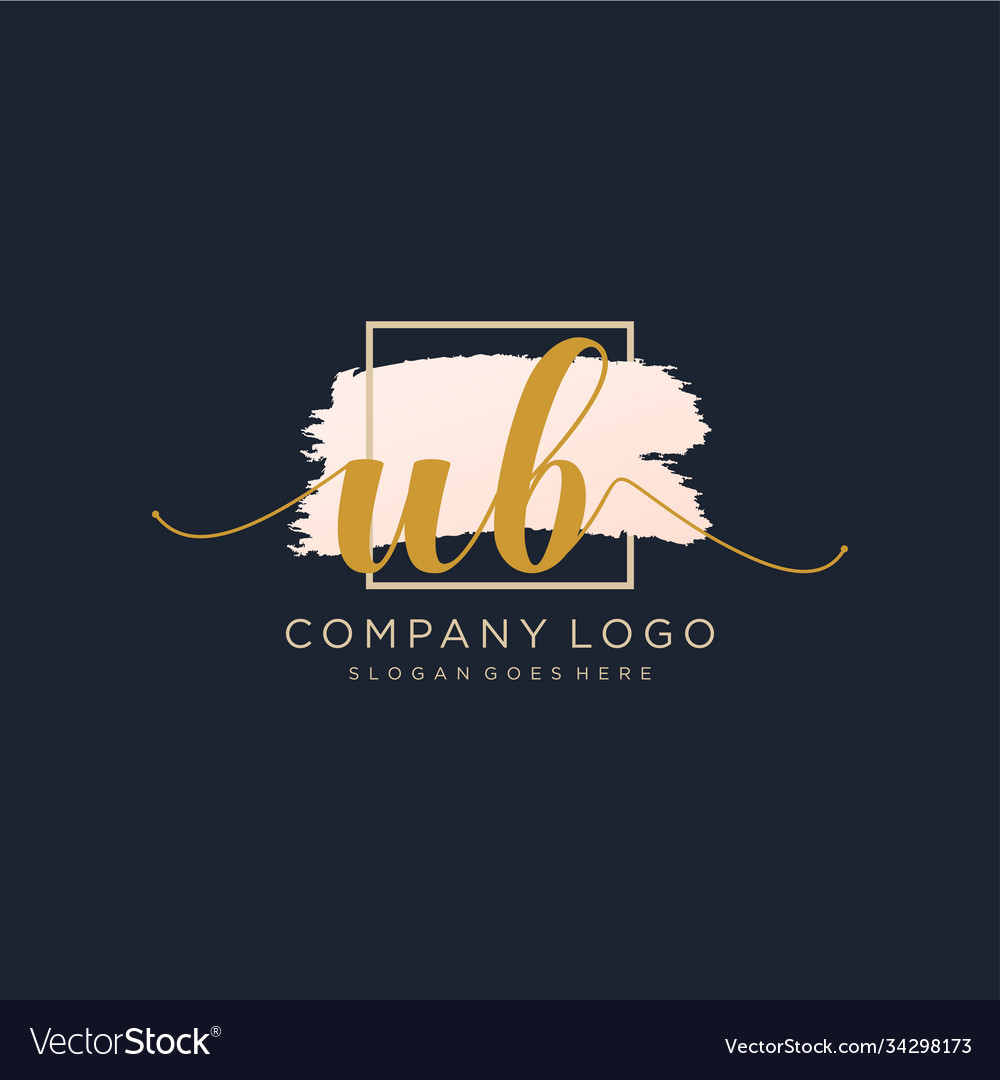 Initial ub handwriting logo with circle template Vector Image