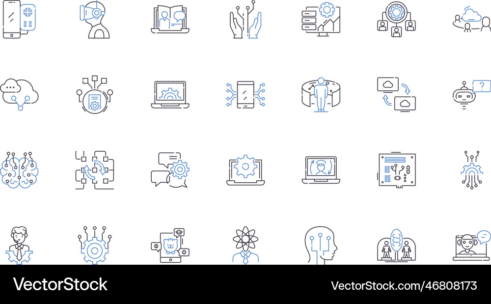 Know-it-alls line icons collection arrogant Vector Image