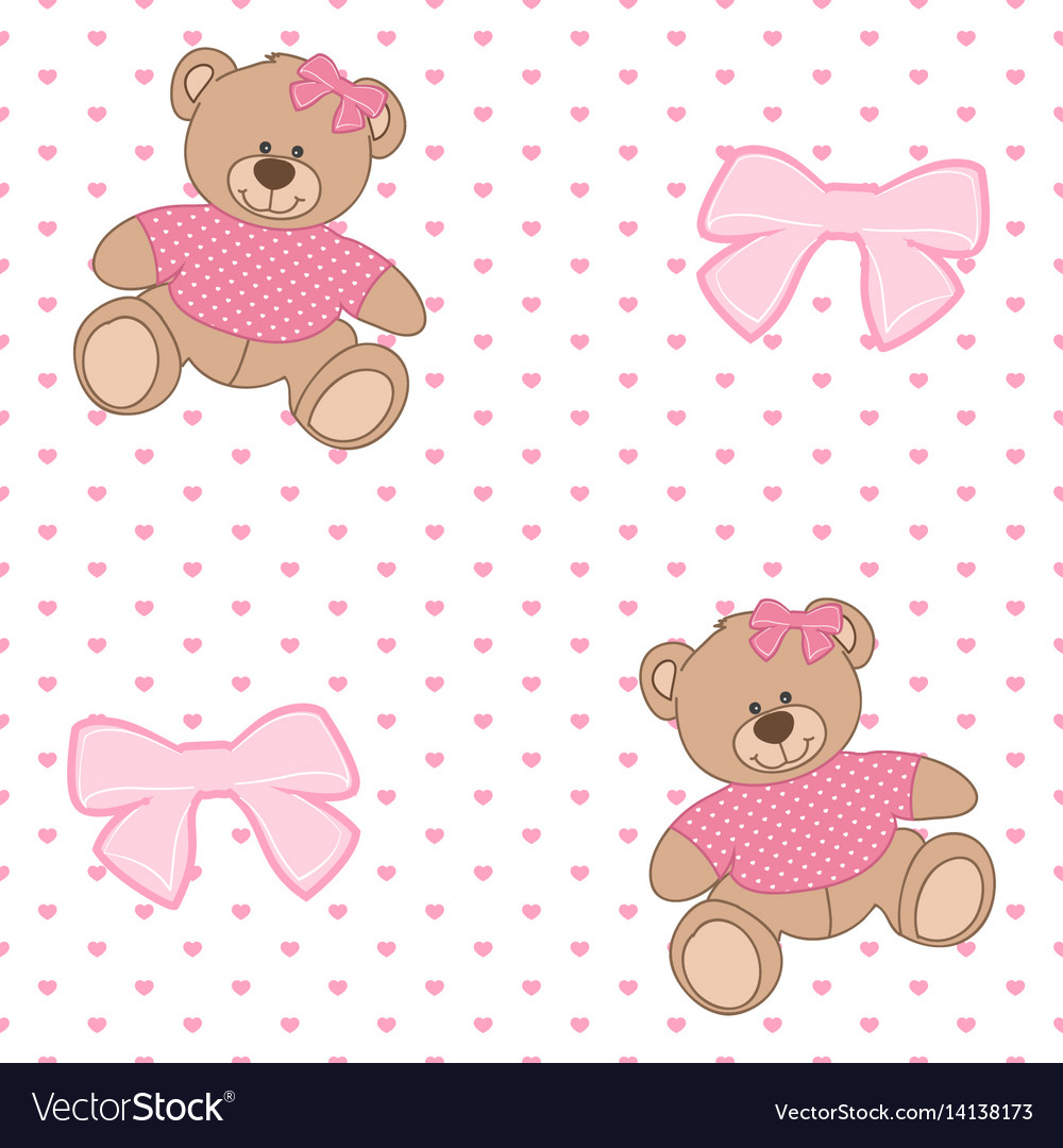 Pattern bear ribbon Royalty Free Vector Image - VectorStock