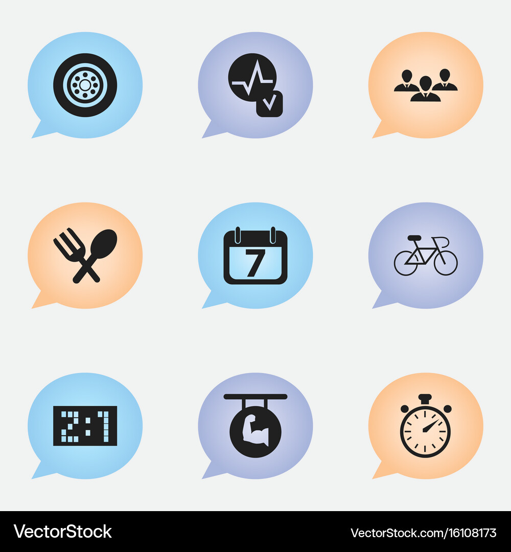 Set of 9 editable complicated icons includes Vector Image