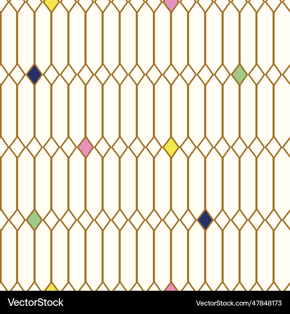 White and gold window grids with diamond seamless Vector Image