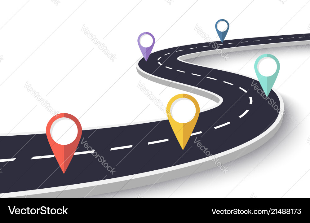 Winding road on a white isolated background Vector Image