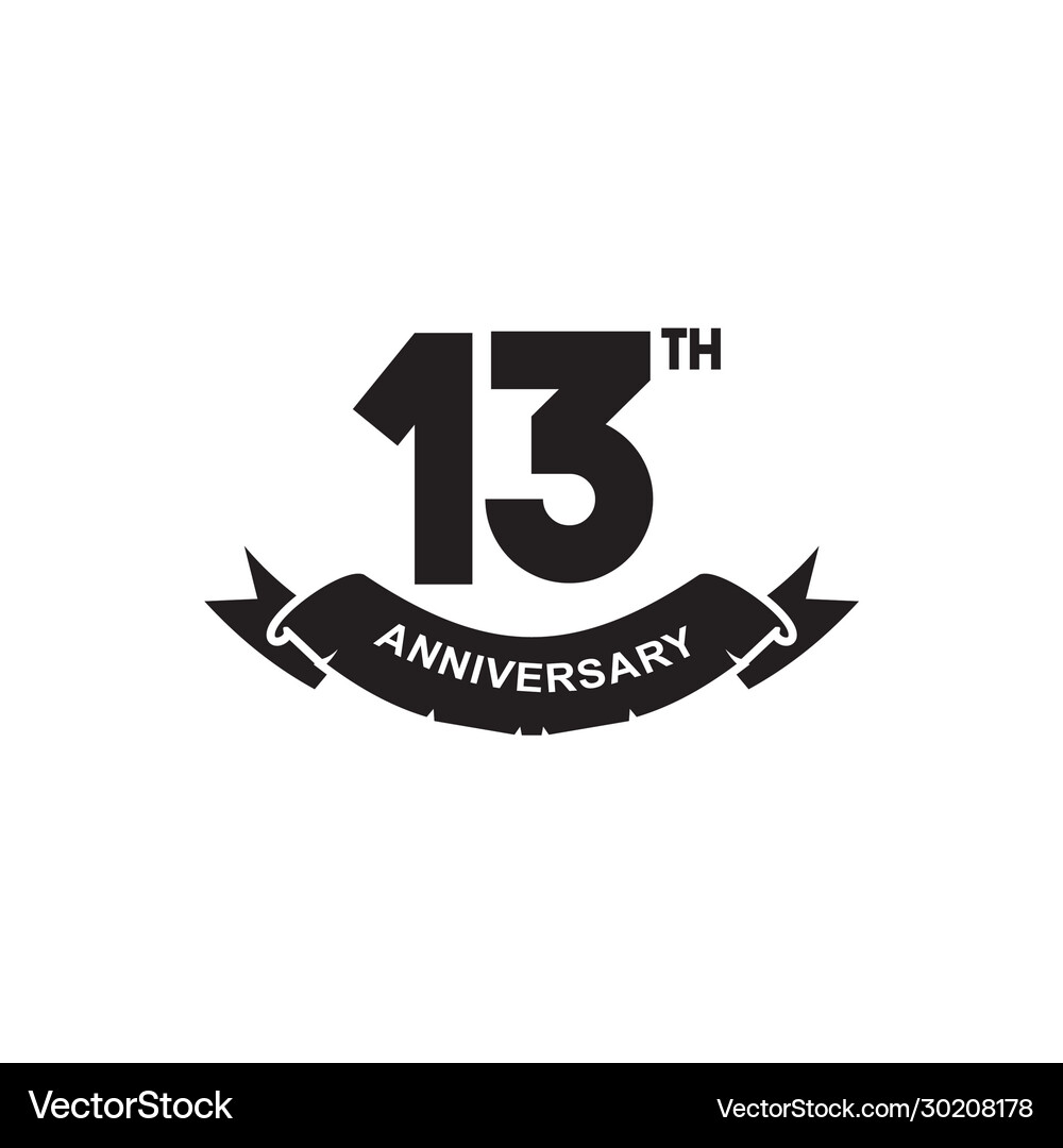 13th year celebrating anniversary emblem logo Vector Image