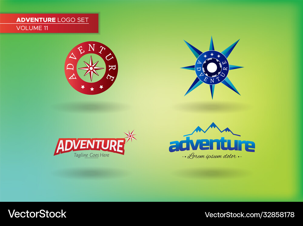 Adventure logo set templates vol 11 Royalty Free Vector