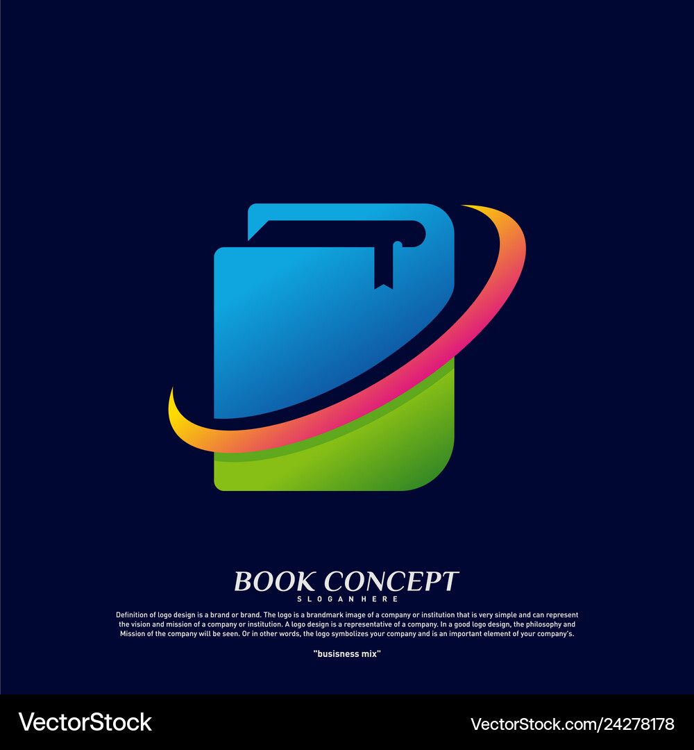 Book logo concept smart learning education Vector Image
