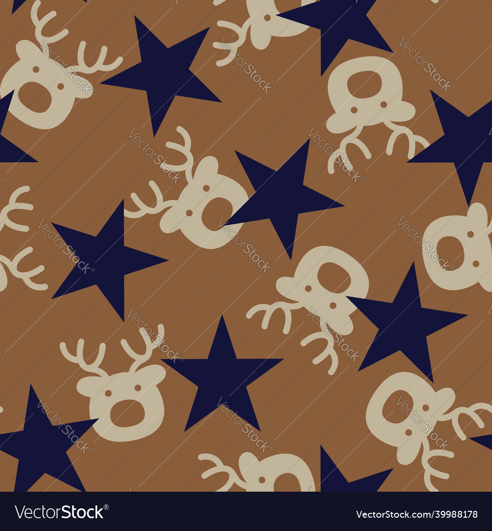 Christmas reindeer seamless pattern design Vector Image
