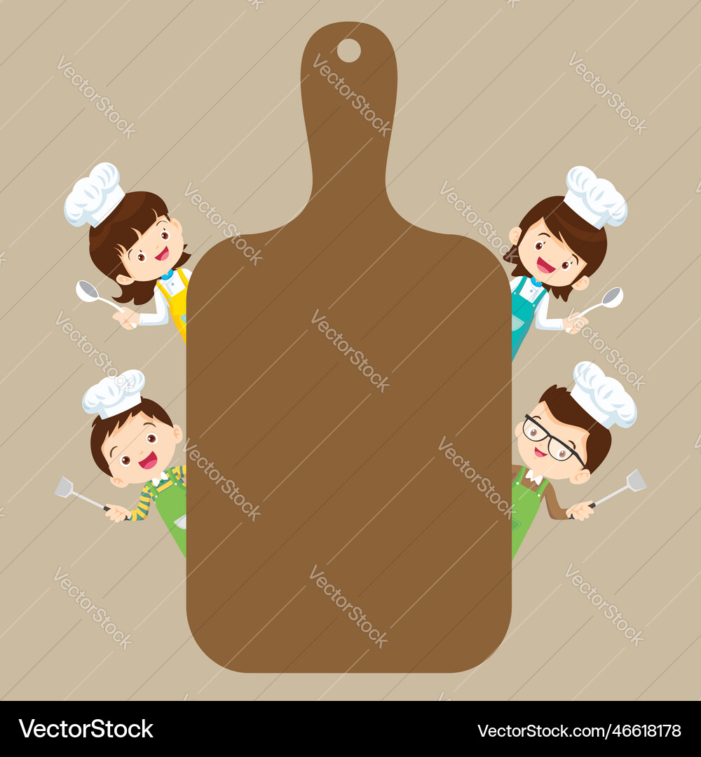 Cute little chef cooking meal menu 36 Royalty Free Vector