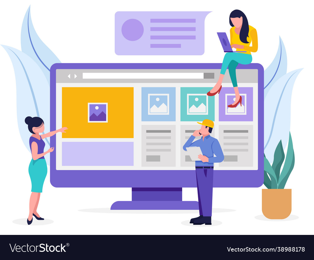 Developing employees working Royalty Free Vector Image