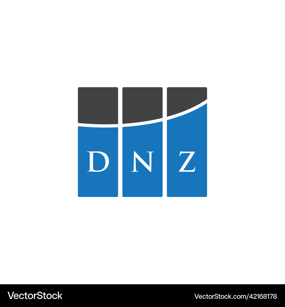 Dnz letter logo design on white background Vector Image