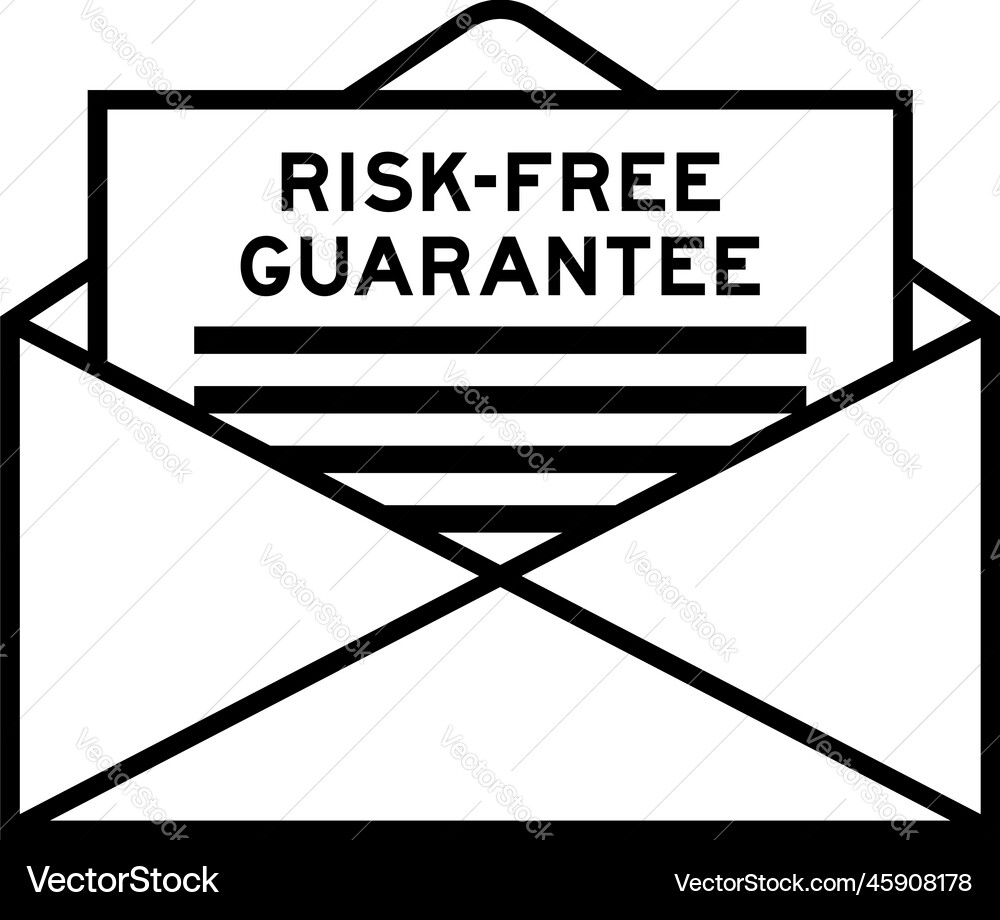 Envelope and letter sign with word risk free Vector Image