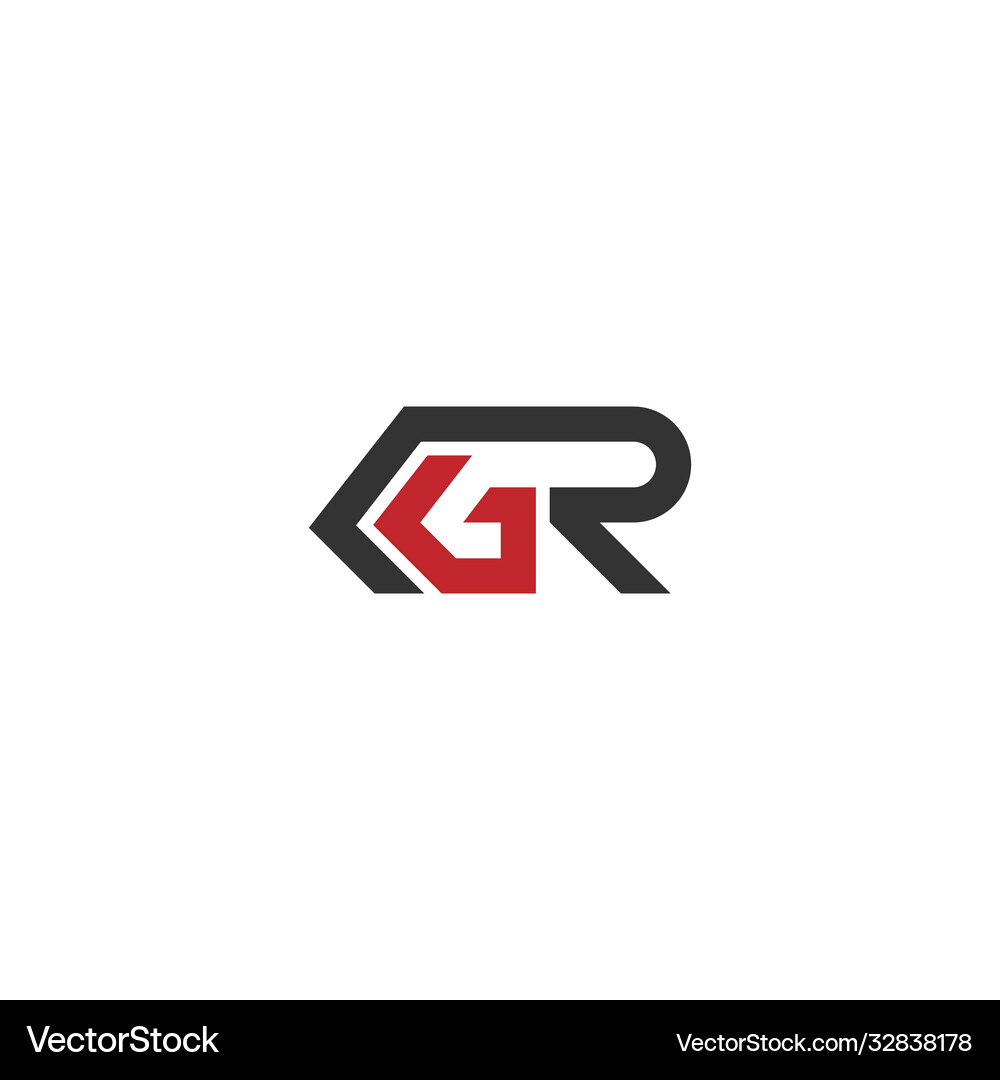 Gr or rg letter designs with different colors Vector Image